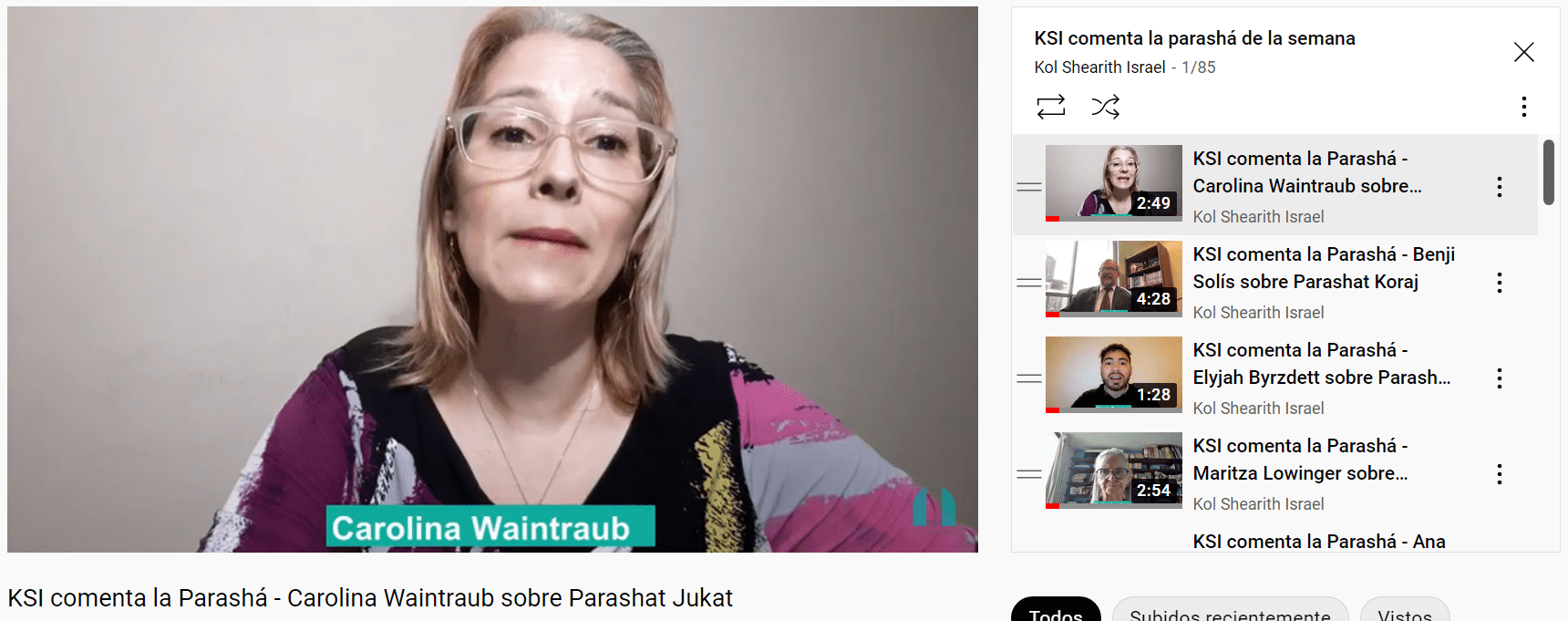 KSI comenta la parashá con Carolina Waintraub sobre Parashat Jukat ...