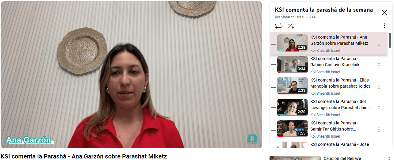 KSI comenta la parashá con Ana Garzón sobre parashat Miketz ...