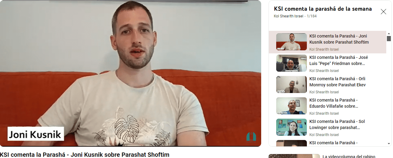 KSI comenta la parashá con Joni Kusnik sobre Parashat Shoftim ...