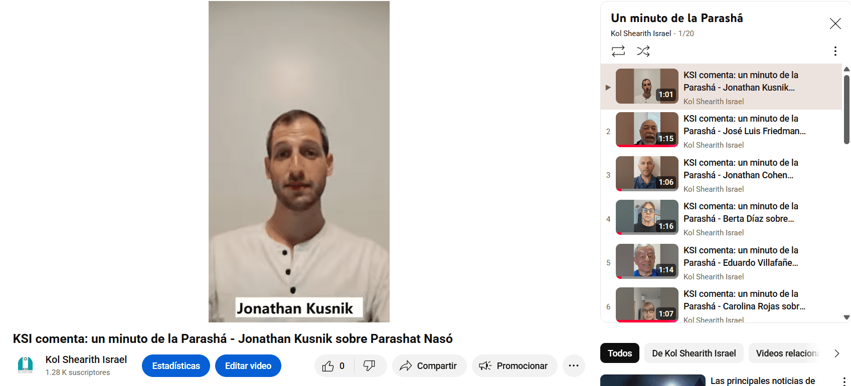KSI comenta: un minuto de la Parashá - Jonathan Kusnik con Parashat ...